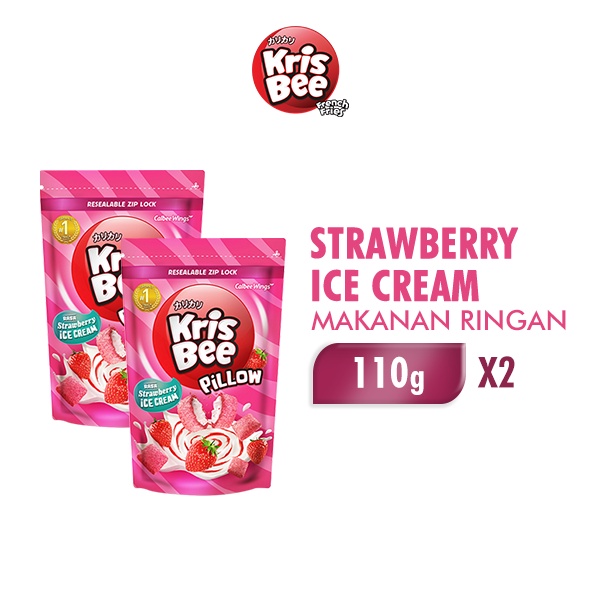 Jual Krisbee Pillow Strawberry Ice Cream 100 gr x2 | Shopee Indonesia