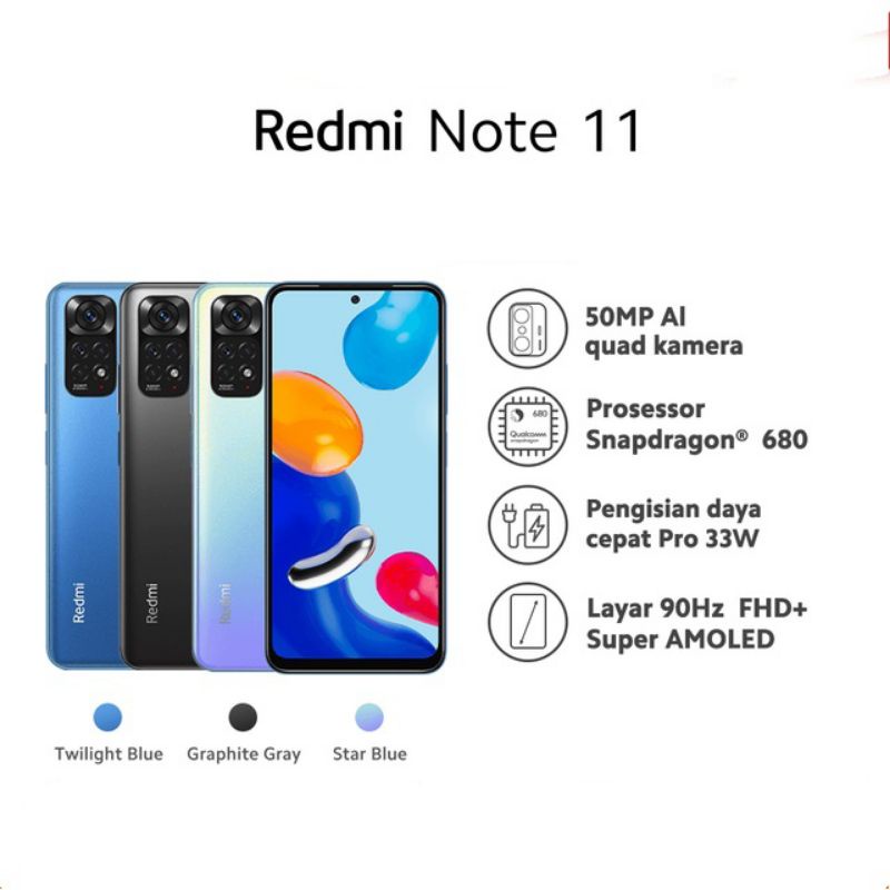Jual Xiaomi Redmi Note 11 (6GB+128GB) Snapdragon® 680 50MP AI Quad Kamera | Shopee Indonesia
