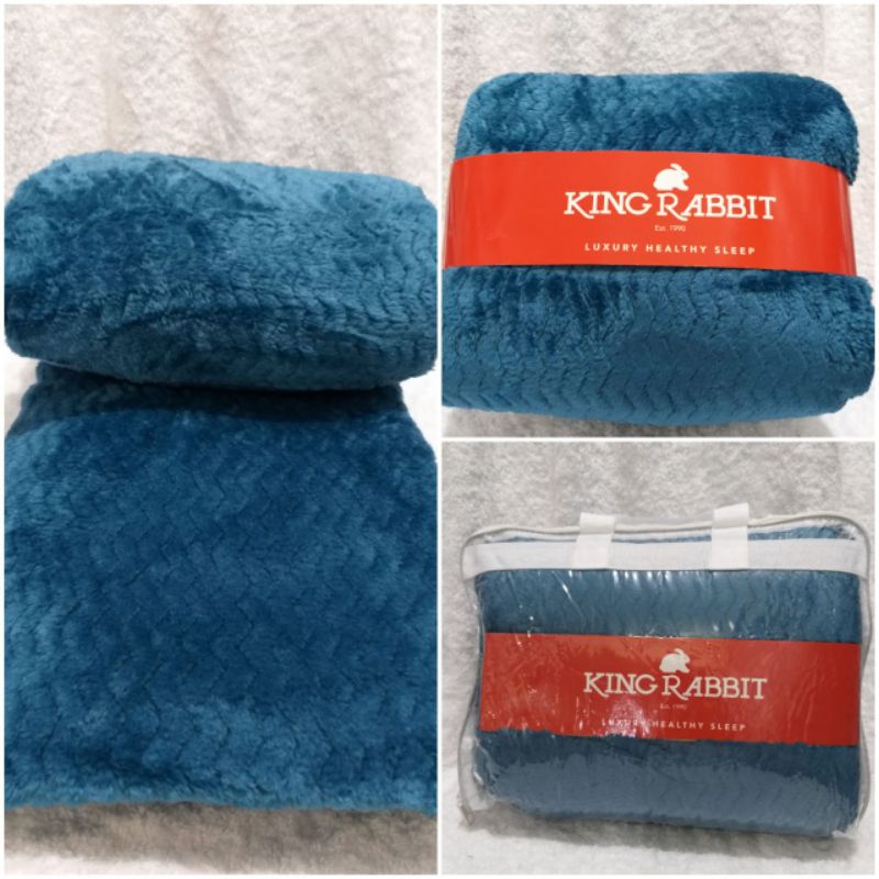 Jual King Rabbit Thermal Blanket Selimut Fleece 150 x200 cm Motif Embos ...