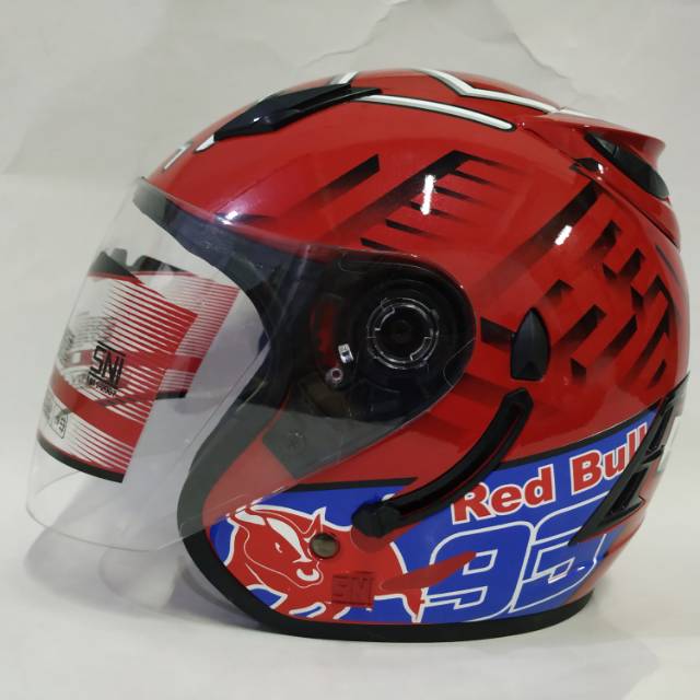 Jual Helm ARL Centro Double Visor Marc. marquez 93 Merah Half Face ...