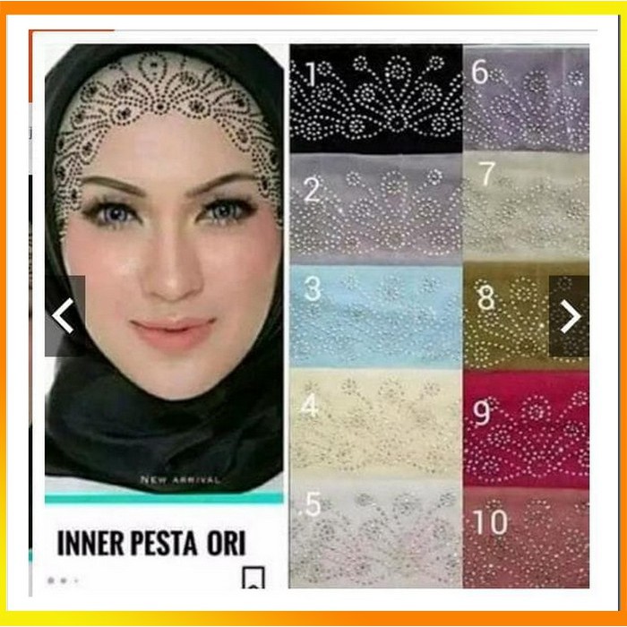 Jual MS - mc inner hijab motek pesta mewah fashion muslim - Putih ...