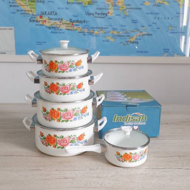 Jual Panci Set Enamel Indisah | Shopee Indonesia