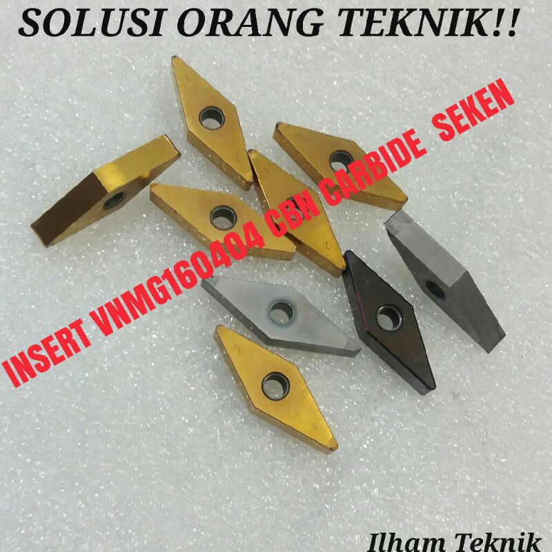 Jual INSERT bubut pahat bubut insert VNMG160404 CBN CARBIDE SEKEN atau MATA HOLDER atau PISAU ...