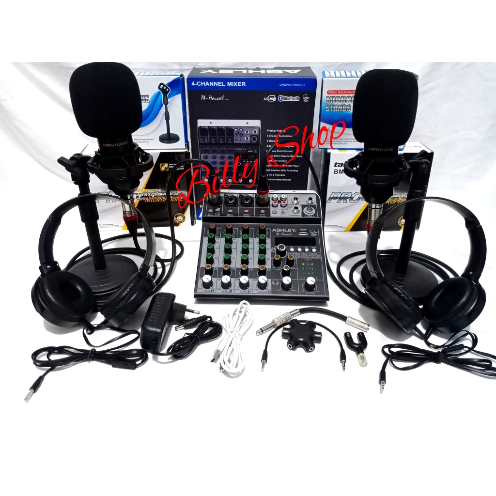 Jual PAKET PODCAST 2 MIC BM 800 MIXER M HOUSE 4 STAND MIC DUDUK PODIUM ...