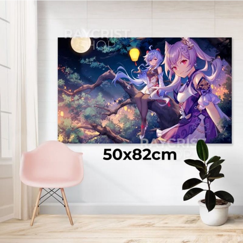 Jual Poster/Wall Scroll Keqing Ganyu | Shopee Indonesia