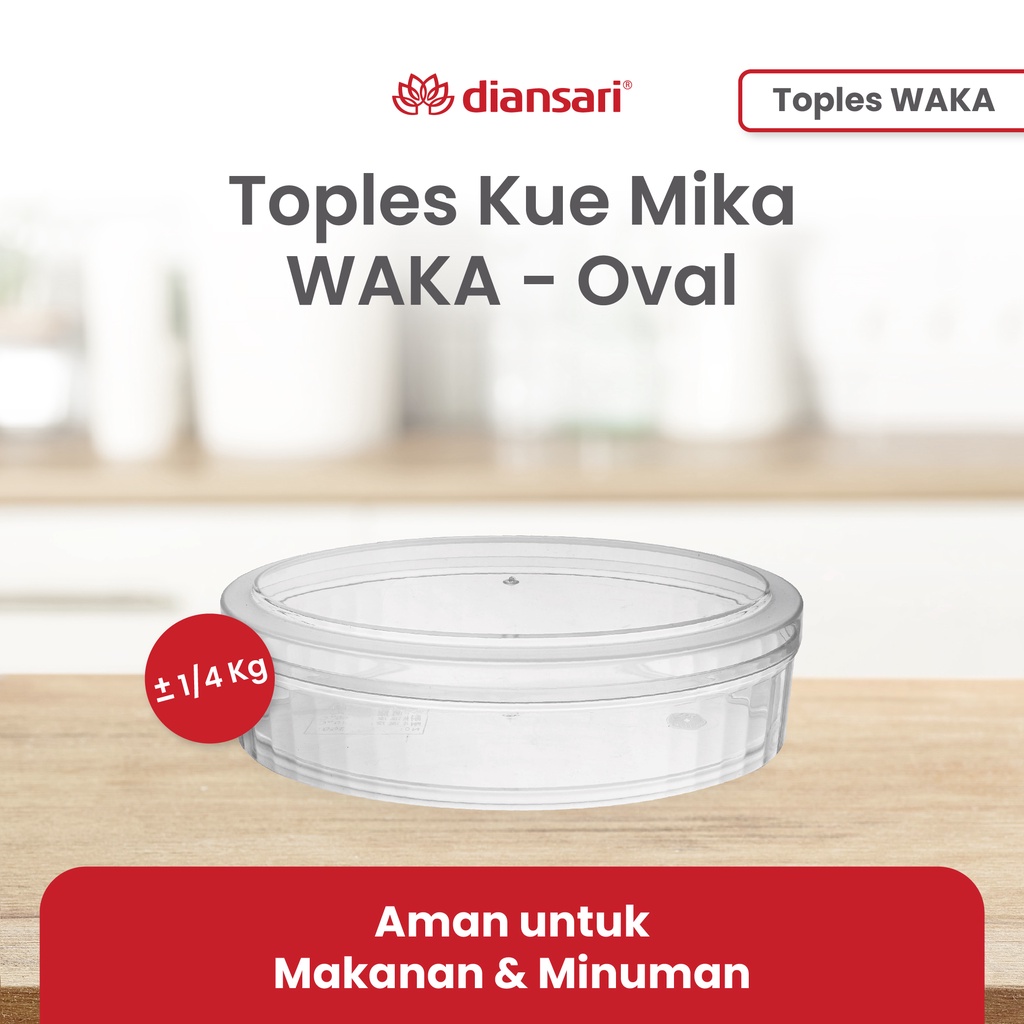 Jual DIANSARI - Toples Kue Mika Bening Isi 12 pcs WAKA - Oval | Shopee ...