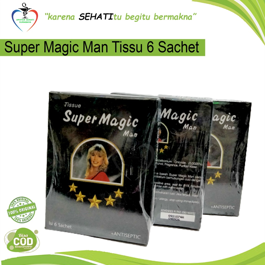Jual TISSUE MAGIC MAN HITAM ISI 6 SACHET OBAT TAHAN LAMA | Shopee Indonesia