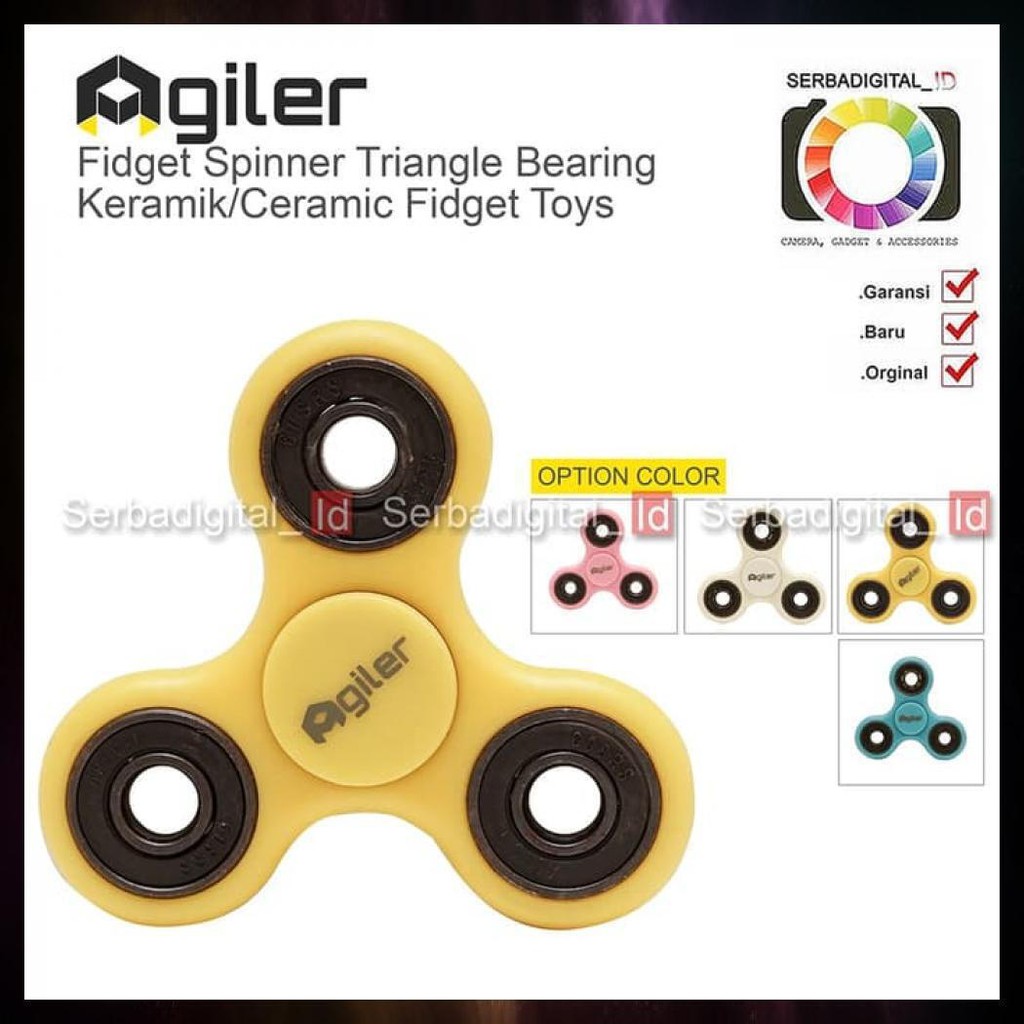 Jual FIDGET SPINNER TRIANGLE BEARING KERAMIK/CERAMIC FIDGET TOYS ...