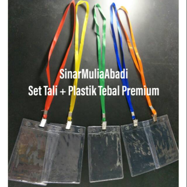 Jual SET Tali Lanyard + plastik Tebal PREMIUM / set Tali Nametag ...