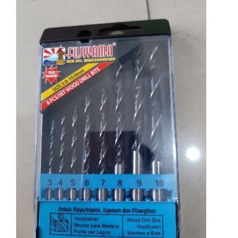 Jual Mata Bor Kayu set Fujiyama isi 8pcs/ WOOD DRILL BIT MATA BOR KAYU ...