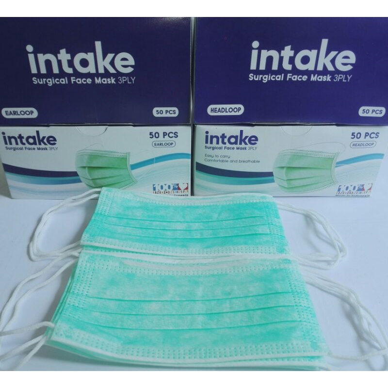 Jual Intake Masker Medis Earloop 3ply 50pcs | Shopee Indonesia