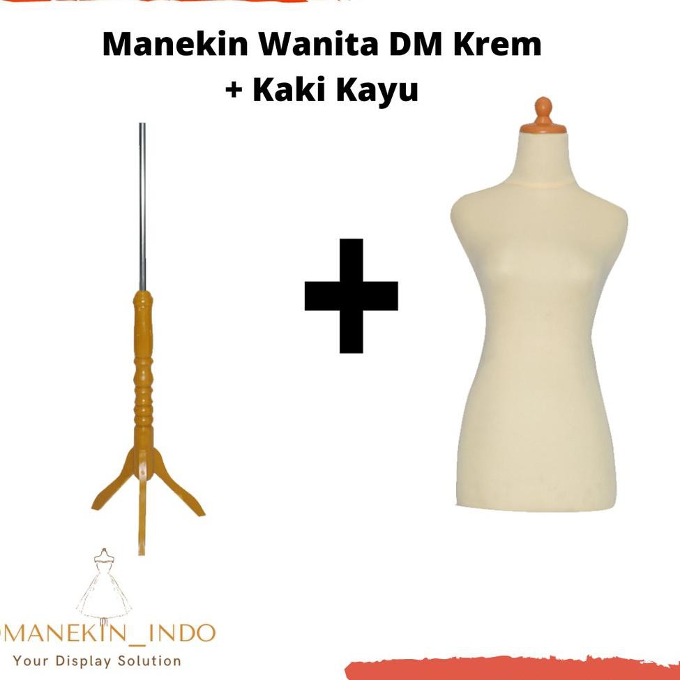 Jual MANEKIN WANITA DEWASA KAIN DM KREM + TIANG KAYU|MANEKIN WANITA ...