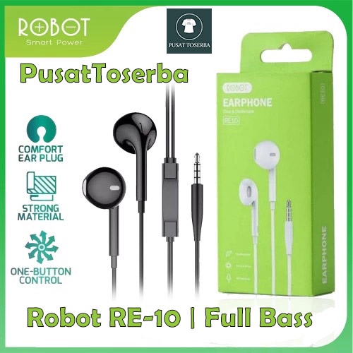 Jual Headset Robot RE-10 | Handfree Full Bass Semi In-Ear Earphone ...