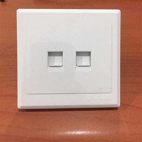 Jual Promo PROJEANE Faceplate Shuttered 2 Hole w/ Tooless Modular Jack ...