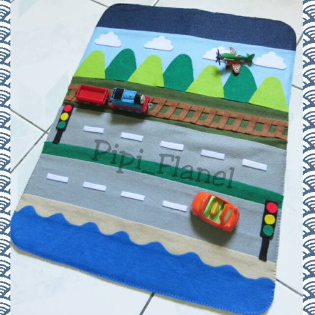 Jual Mainan Edukasi Flanel Alas Bermain Mobil-mobilan/ Vehicles Playmat ...