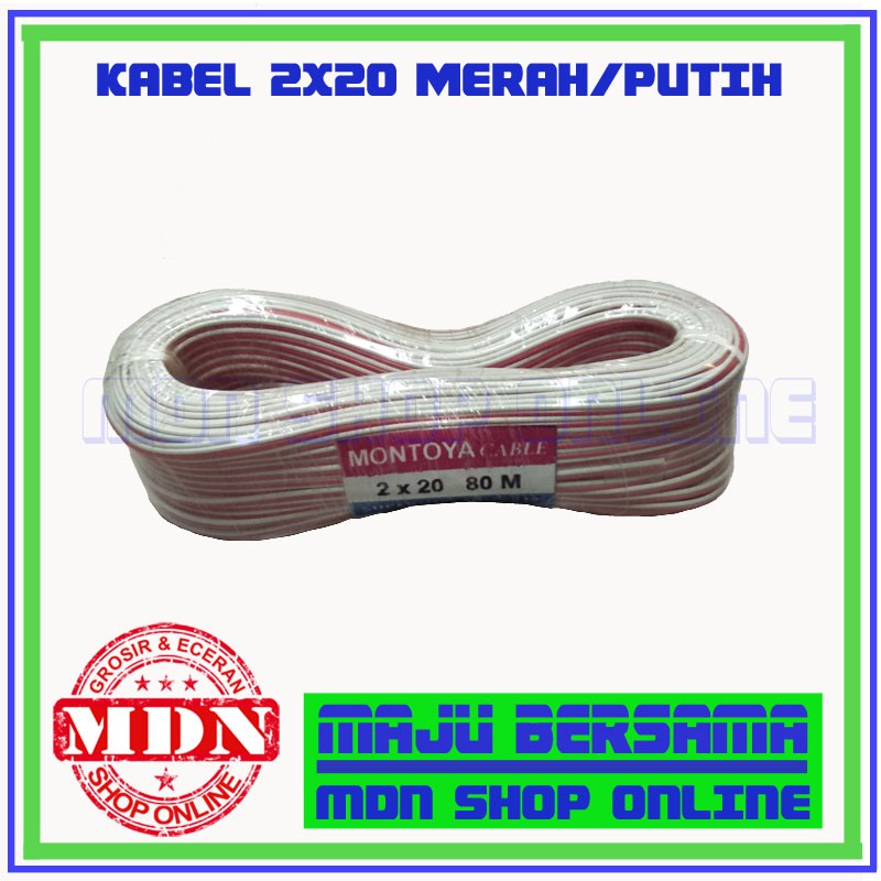 Jual Kabel 2X20 Dempet Merah-Putih 1 Rol 80 Meter | Shopee Indonesia