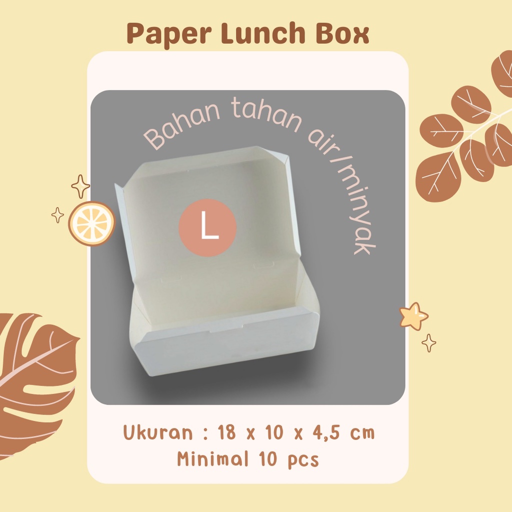 Jual Paper Lunch Box Laminating Ukuran L Food Grade Kotak Makanan ...