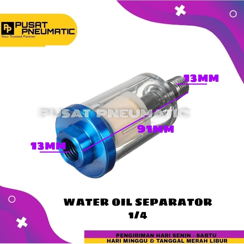 Jual 1/4" water oil separator filter / mini air filter kompressor spray ...