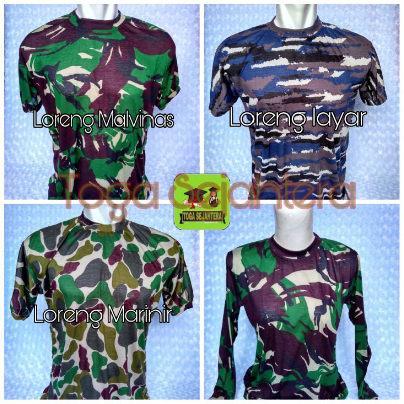 Jual Baju Kaos Loreng Dewasa TNI | Shopee Indonesia