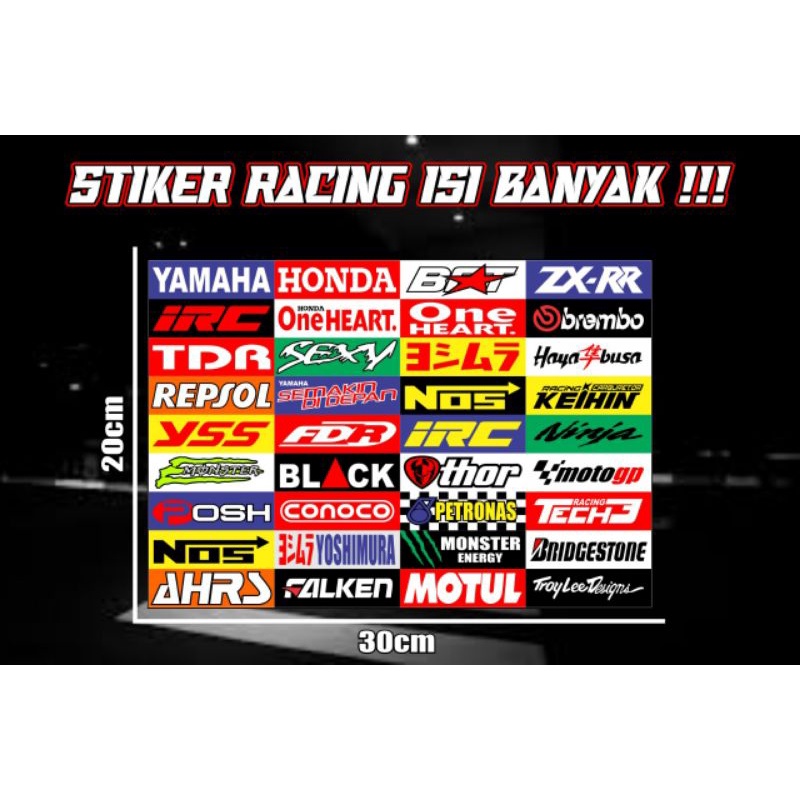Jual Stiker pack isi banyak stiker racing stiker logo stiker sponsor ...