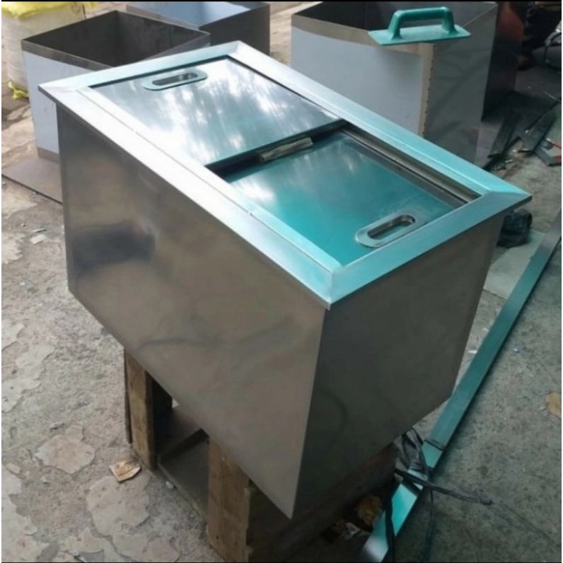 Jual ICE BIN STAINLES/TEMPAT ES BATU 2PINTU 50x50x40 | Shopee Indonesia