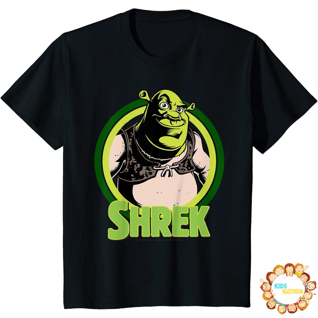 Jual Baju anak Shrek In Circles Cartoon Portrait Logo T-Shirt | Shopee ...