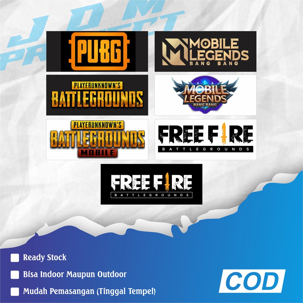 Jual Stiker Gaming Esports Game - Mobile Legend, FreeFire, PUBG JDM ...