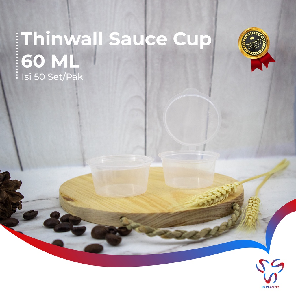 Jual THINWALL SAUCE CUP 60 ML / TEMPAT SAOS BULAT / CUP SAMBAL SAOS ...