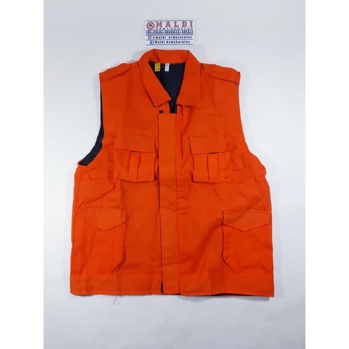 Jual Di jual Rompi Polos Proyek Safety Rompi Kerah Bahan twill Oren ...