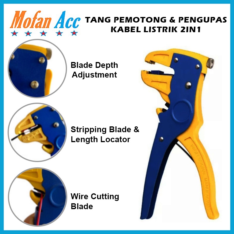 Jual Tang Pengupas dan Pemotong Kabel Listrik 2in1 / Alat Pembuka Kulit ...