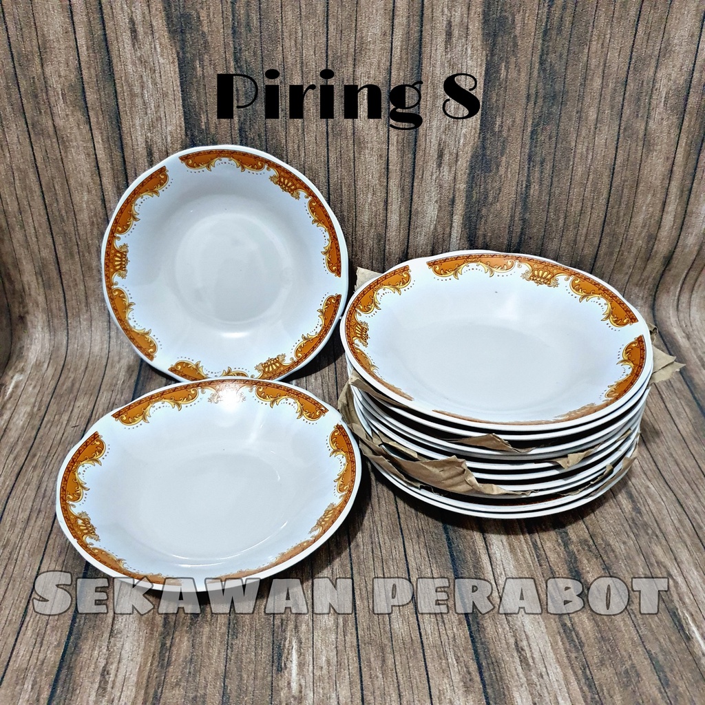 Jual LILIA 8 INCH PIRING MAKAN MAHKOTA COKLAT PIRING KERAMIK BATIK ...