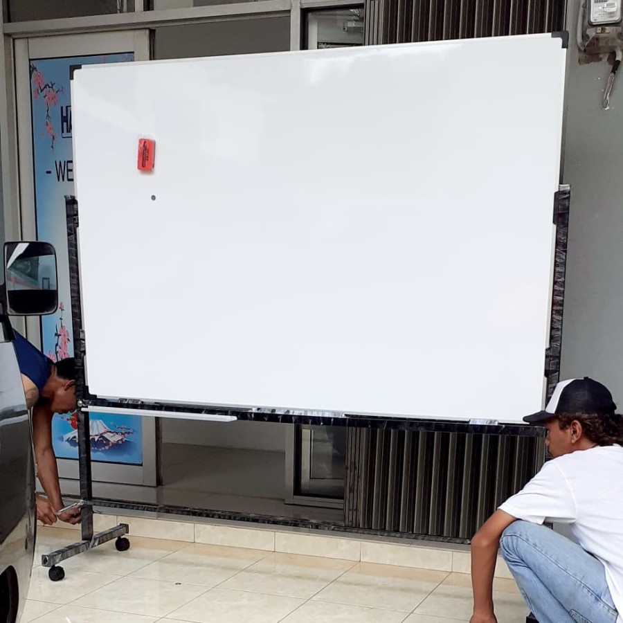 Jual Whiteboard Magnetik Double Face Standing Permanen 120x180cm ...