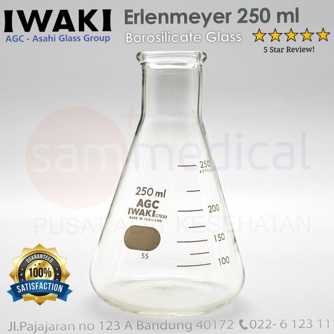 Jual Iwaki Pyrex Erlenmeyer Flask Gelas Kimia 250 Ml | Shopee Indonesia