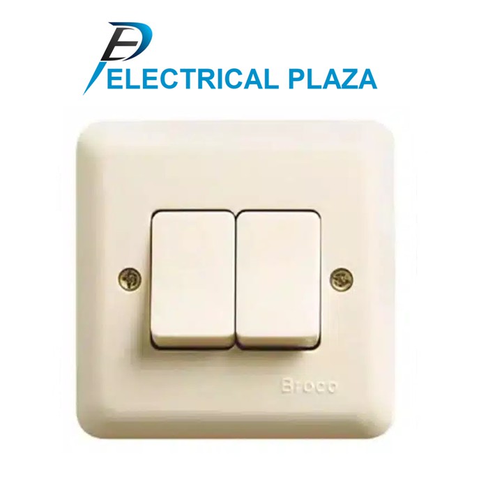 Jual Broco New Gee Saklar Ganda Krem [6622] Switch Double Cetekan Seri ...