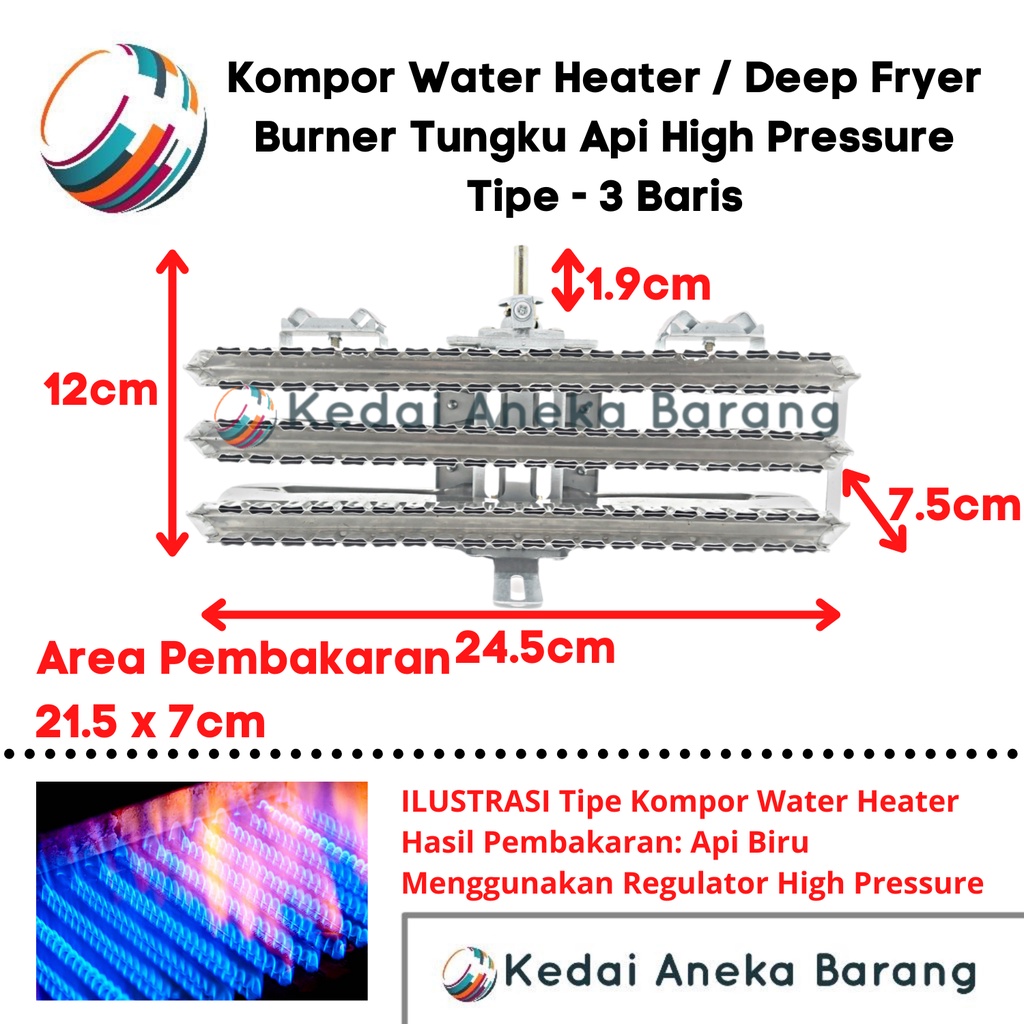 Jual Burner Kompor Stove Water Heater Tungku Bara Api Pemanas Gas LPG 3 ...