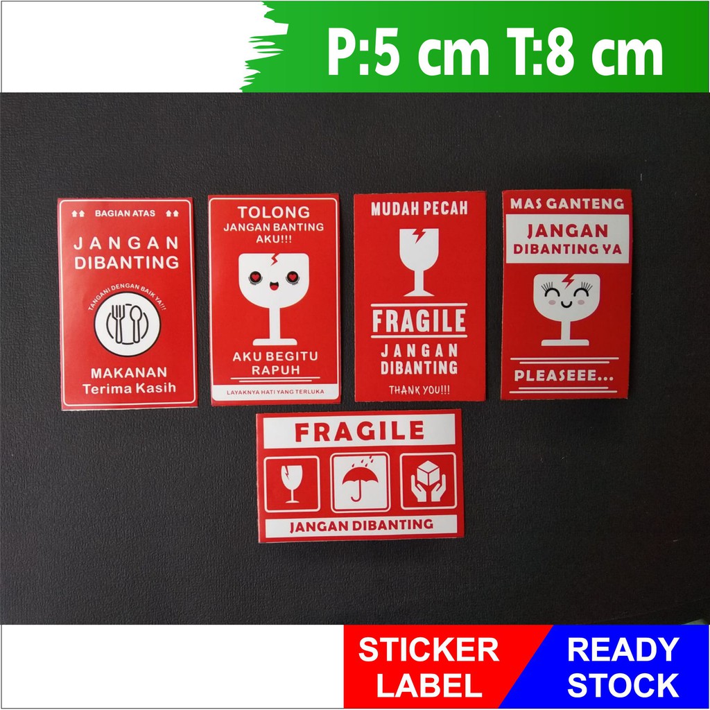 Jual TERMURAH Sticker Fragile makanan,Sticker Fragile Hp, Sticker ...