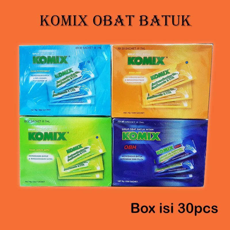Jual Komix Adult Rasa OBH, Jeruk Nipis, Jahe, Peppermint Pack (30 ...