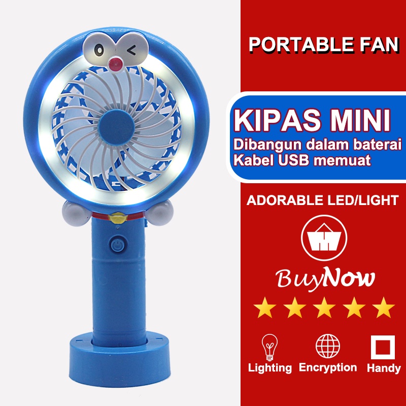 Jual Kipas mini led tangan usb portable charger mini fan led light ...