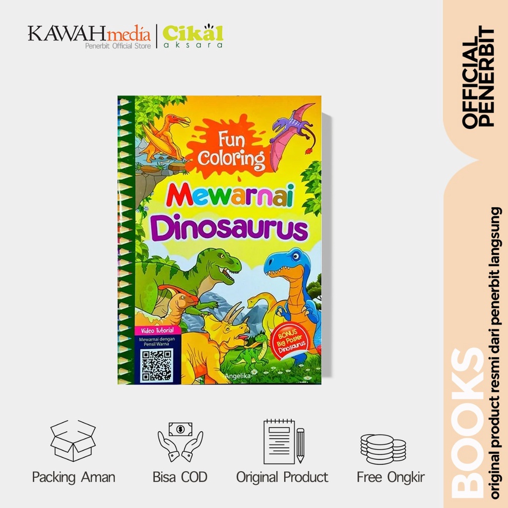 Jual Buku Anak - Fun Coloring : Mewarnai Dinosaurus (Bonus Poster ...