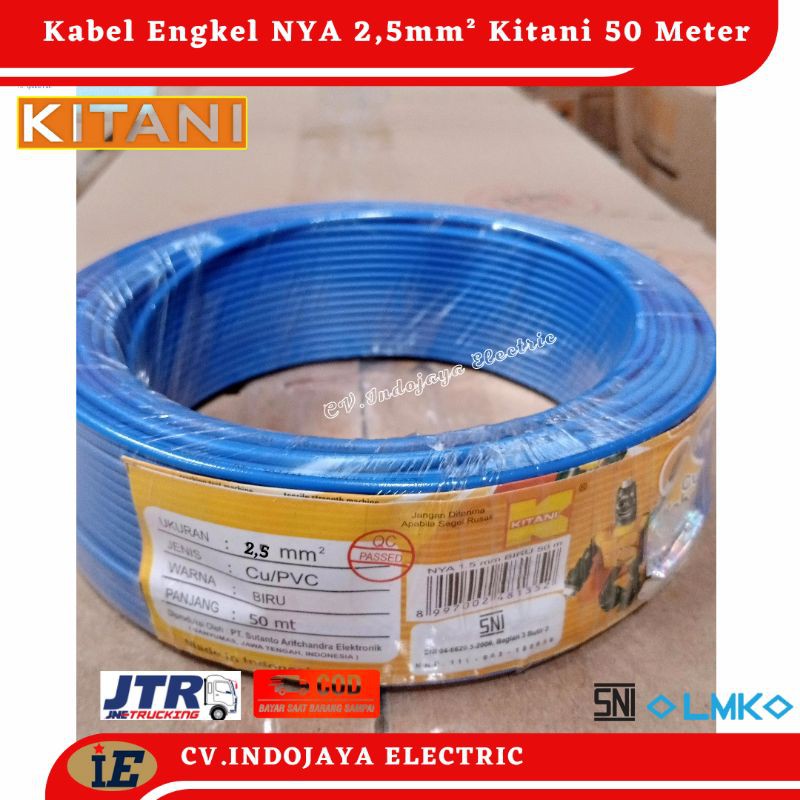 Jual Kabel Nya 2,5 mm² Kitani Kabel Listrik Kawat Tunggal/Engkel Harga ...