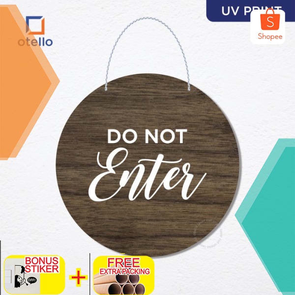Jual Terlaris Do Not Enter Sign Kayu Wooden Papan Peringatan Label ...