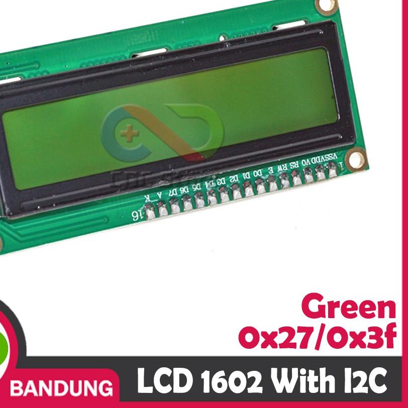 Jual LCD 1602 16X2 CHARACTER GREEN BACKLIGHT+ I2C SERIAL INTERFACE ...