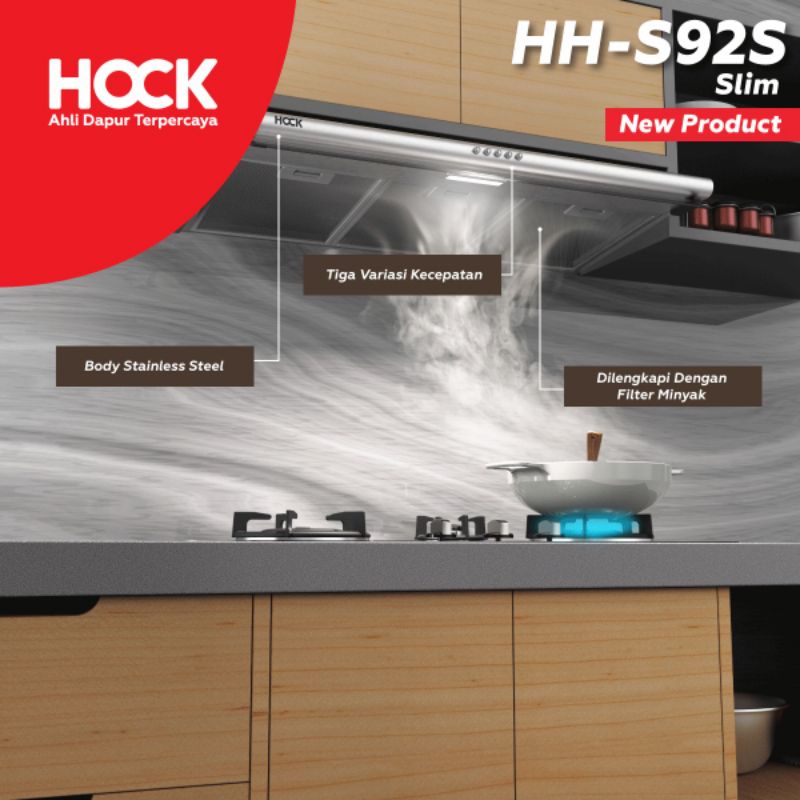 Jual COOKER HOOD SLIM HH 92 S HOCK / TUDUNG HISAP HOCK / PENGHISAP ASAP DAPUR HOCK | Shopee ...