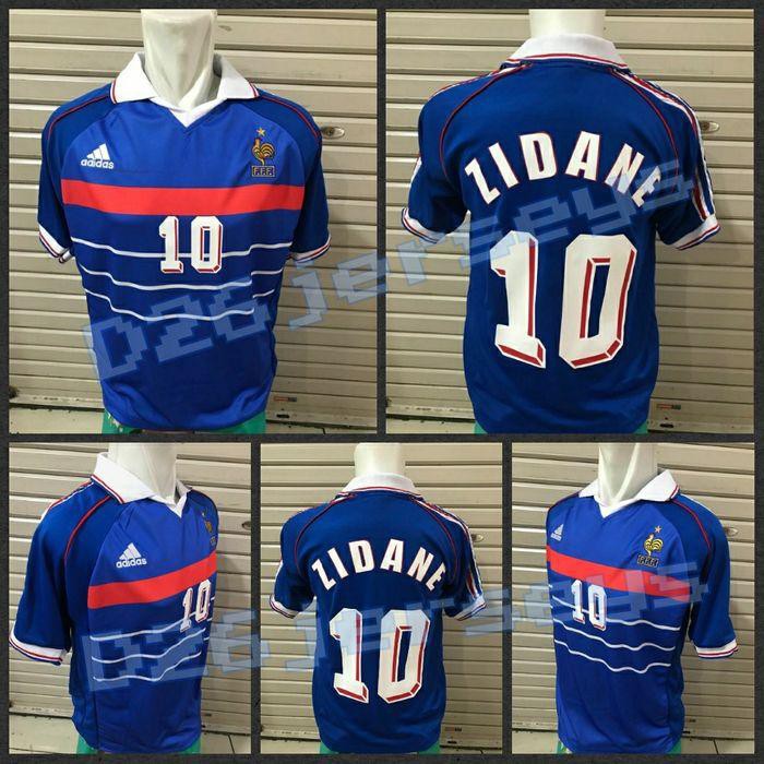 Jual Jersey RETRO Prancis home Piala Dunia 1998 OFFICIAL + Cetak nama ...