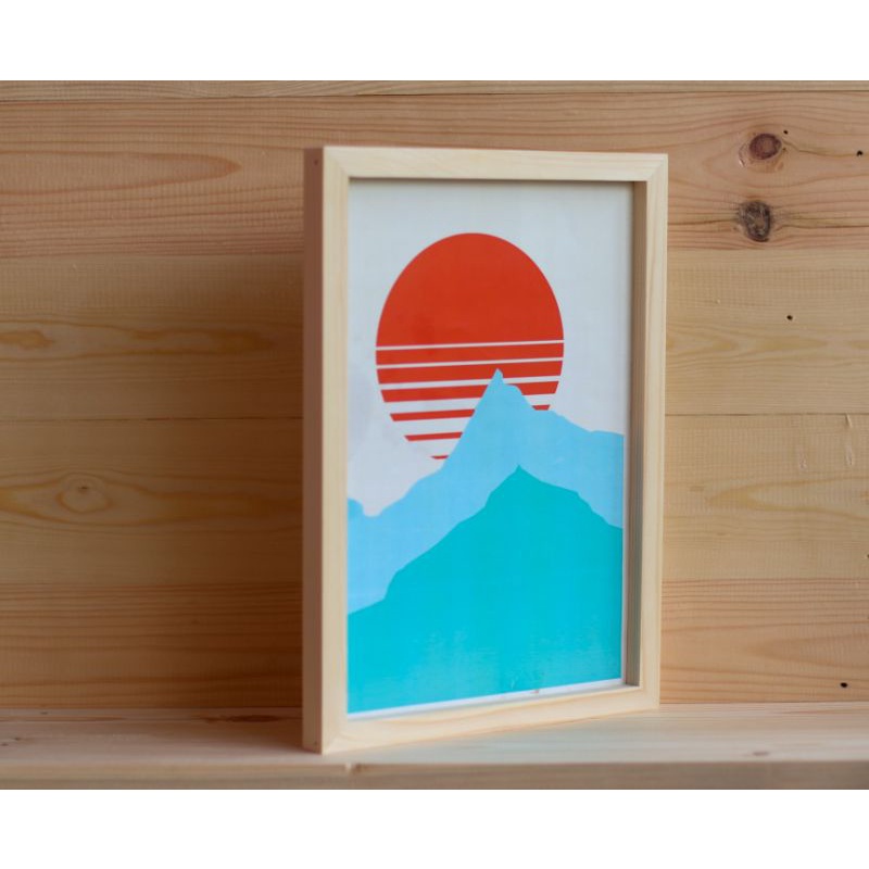 Jual Frame / Figura kayu custom ukuran 35x50 | Shopee Indonesia