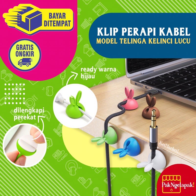 Jual BUNNY CORD HOLDER Klip Kelinci Lucu Pengikat Perapi Penjepit Kabel ...