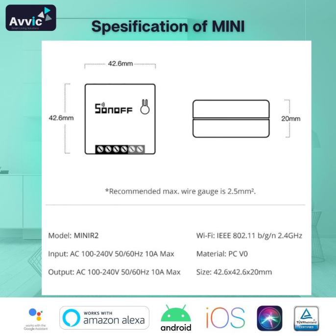 Jual SONOFF MINI R2 - TWO WAY SMART SWITCH- SAKLAR PINTAR WIFI DAN ...