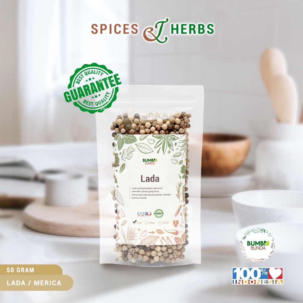 Jual BIJI MERICA / LADA - BUTIR - KEMASAN 50GR | Shopee Indonesia