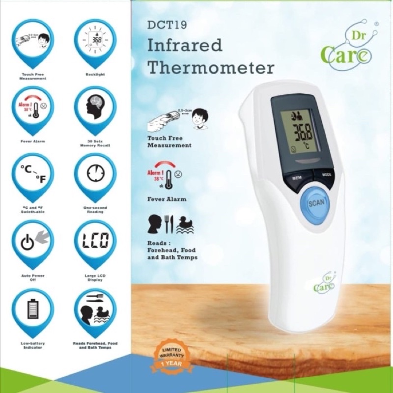 Jual Thermometer Infrared Dr Care DCT 19 / Termometer Infrared Dr Care ...