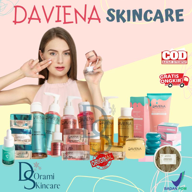 Jual PAKET DAVIENA SKINCARE PAKET GOLD GLOWING ACNE WHITENING ANTI ...